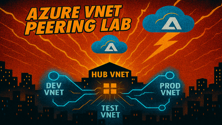 Azure VNET Peering Lab: Dev, Test, Prod with Hub-Spoke Topology